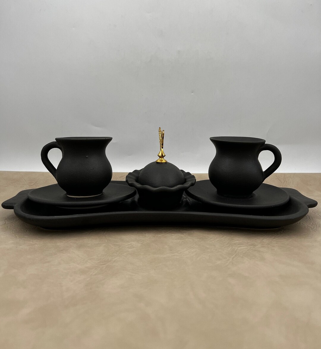 Elegant Balck Coffee Set, Decorative Coffee Set, Ceramic Coffee Cups ...