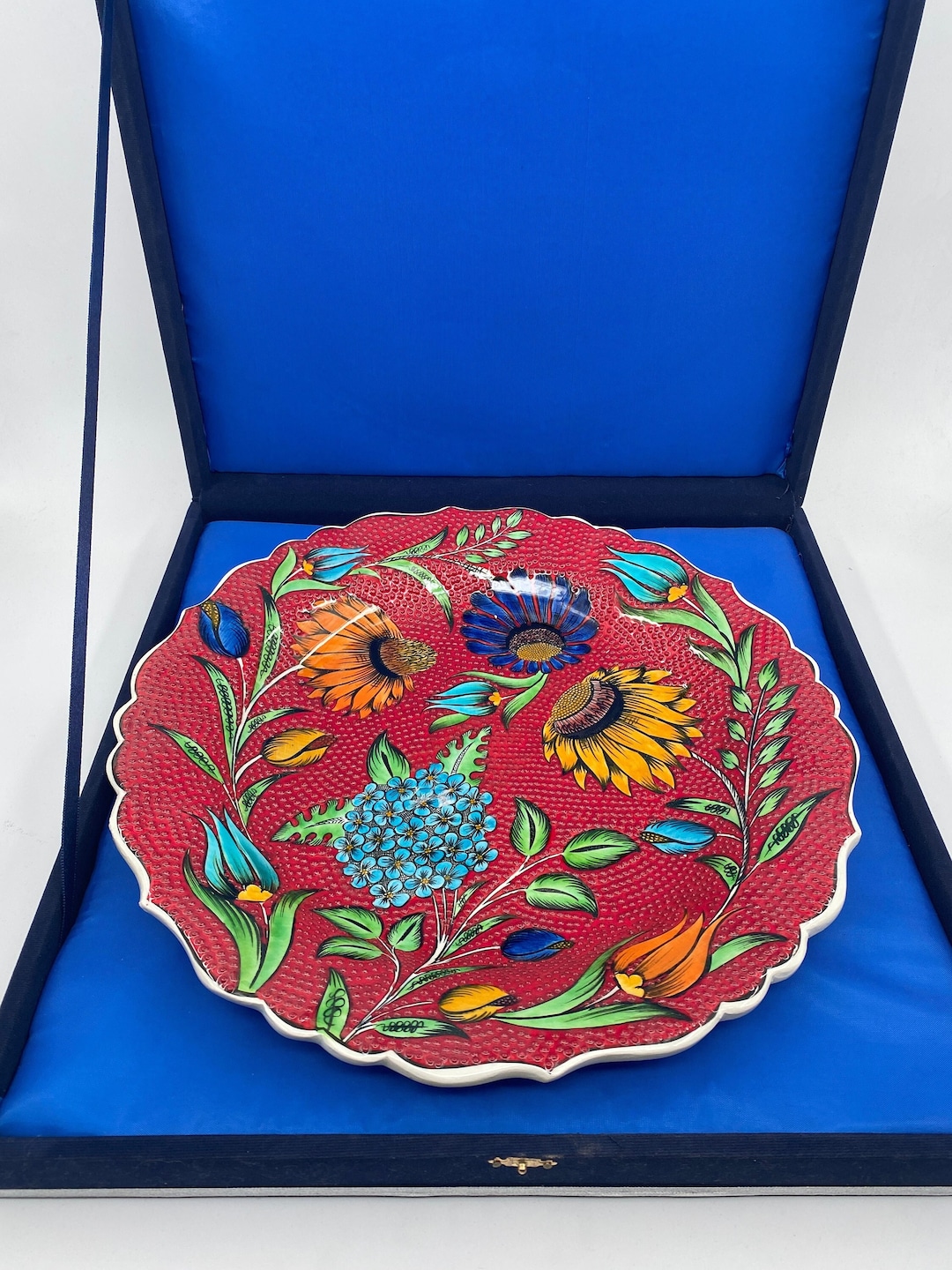 12 Wall Hanging Plate, Turkish Ceramic Plate, Floral Wall Decor ...