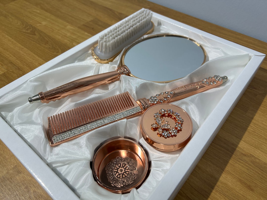 DISCOUNT Brush and Hand Mirror Set, Vintage Style Vanity Set, Make up ...