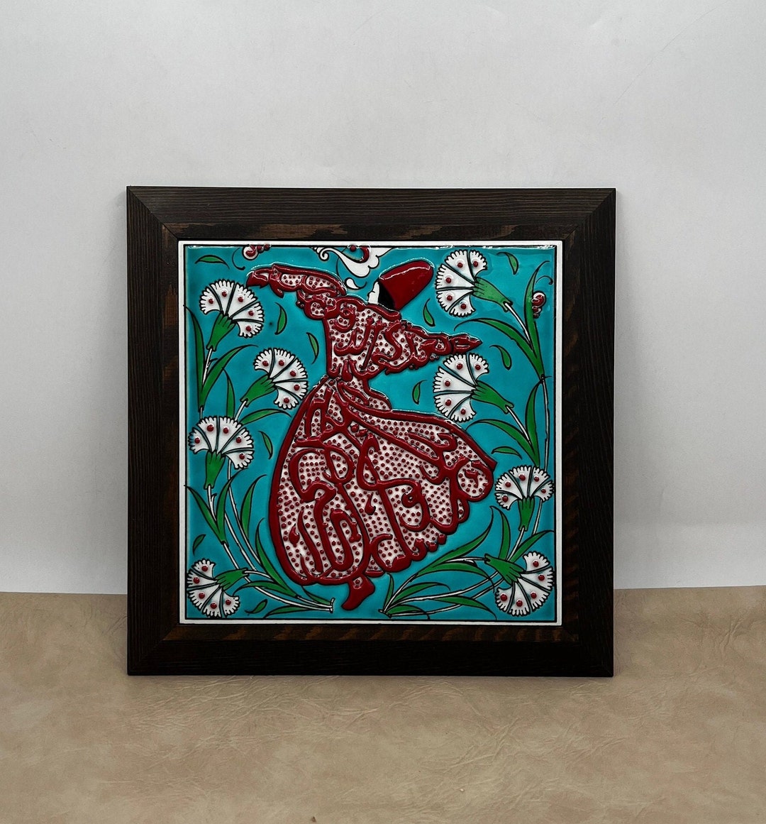 Whirling Dervishes Wall Decor, Traditional Turkish Tiles, Mevlana ...