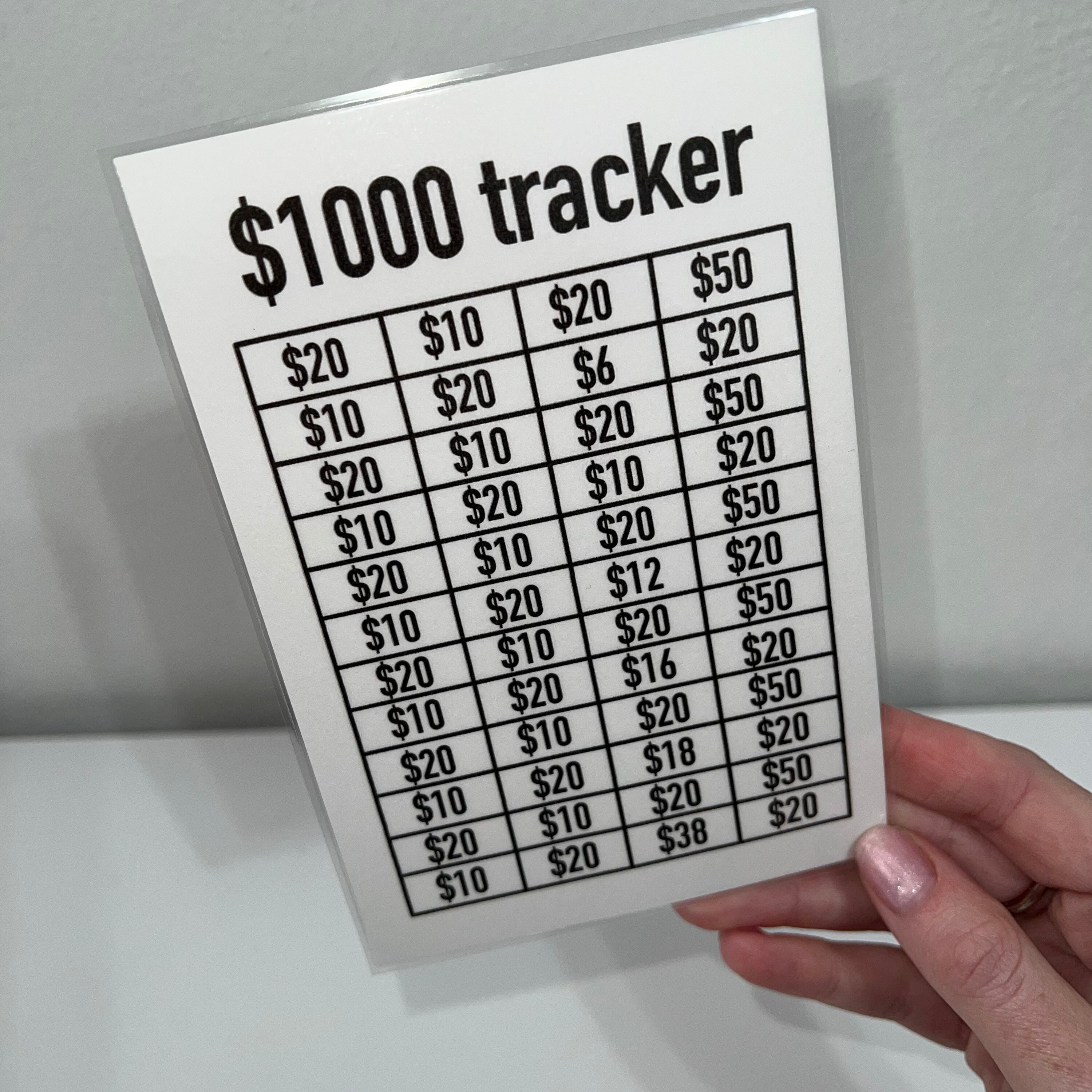 Reusable 1000 Savings Tracker Insert - Etsy