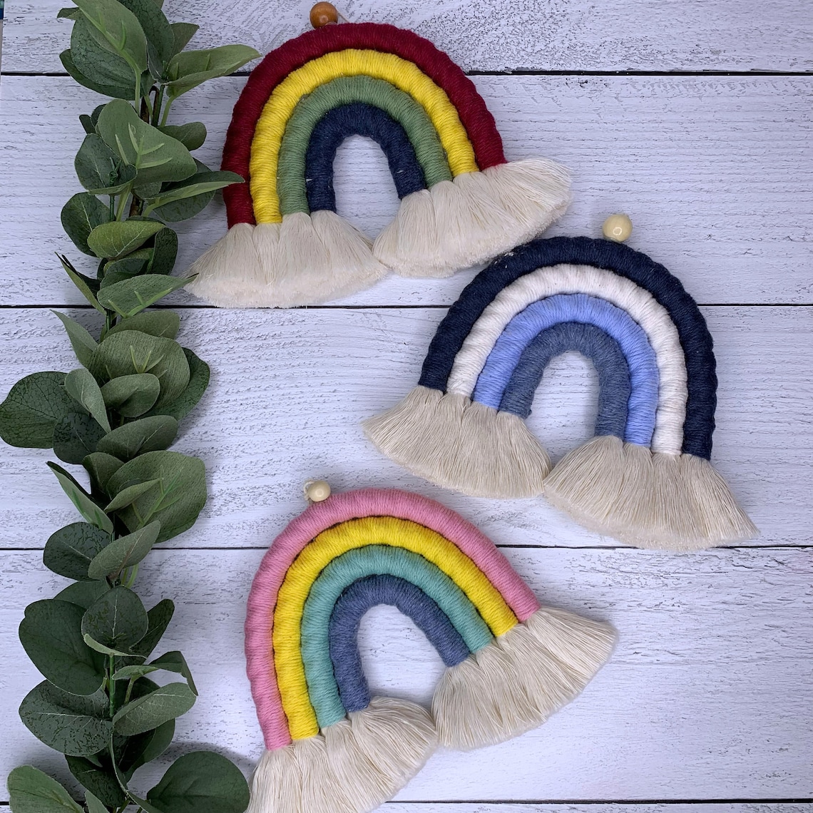 DIY Macrame Rainbow Craft Kit 4 Colors Rope Yarn Wall Hanging - Etsy
