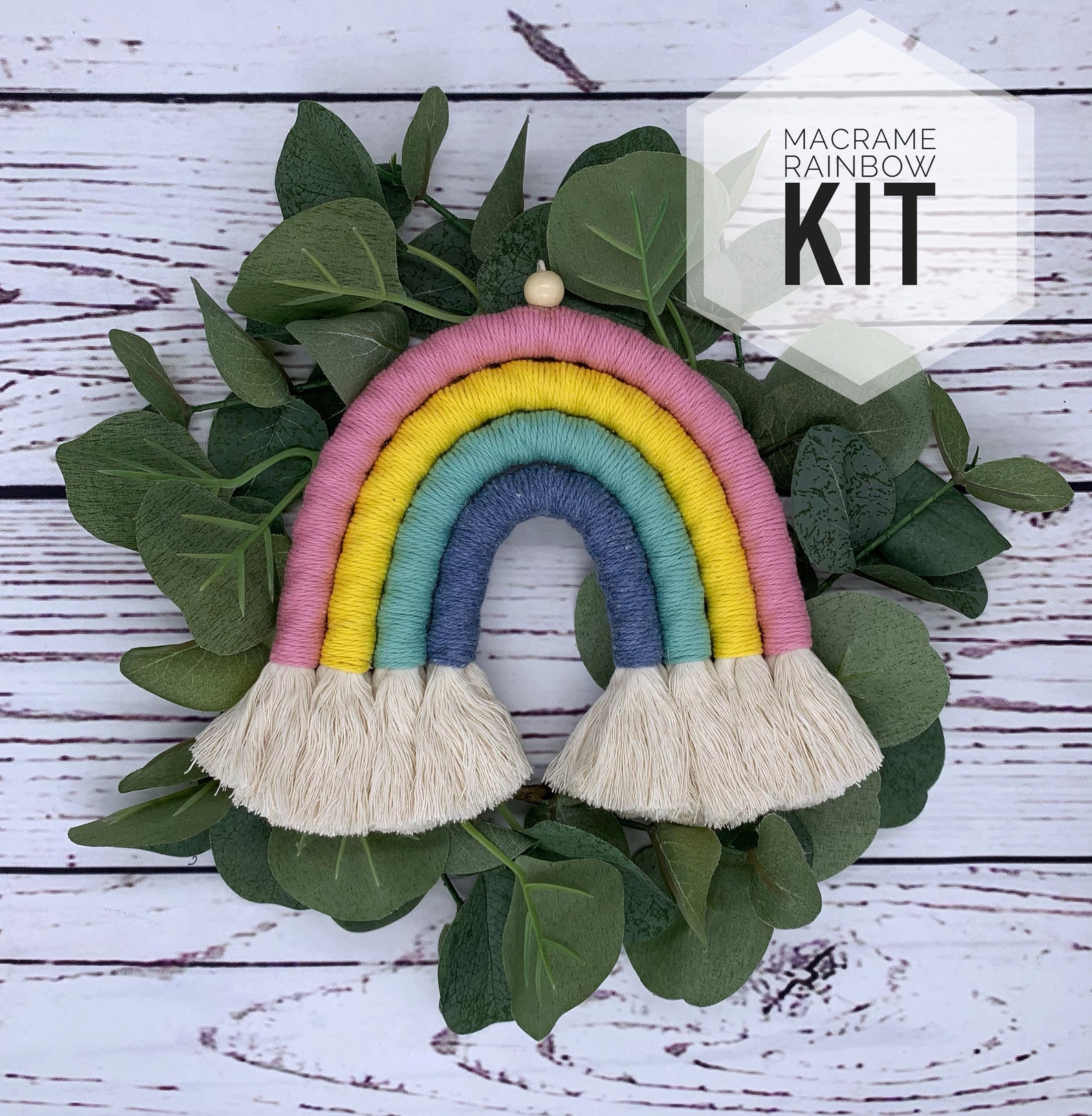 DIY Macrame Rainbow Craft Kit 4 Colors Rope Yarn Wall Hanging | Etsy