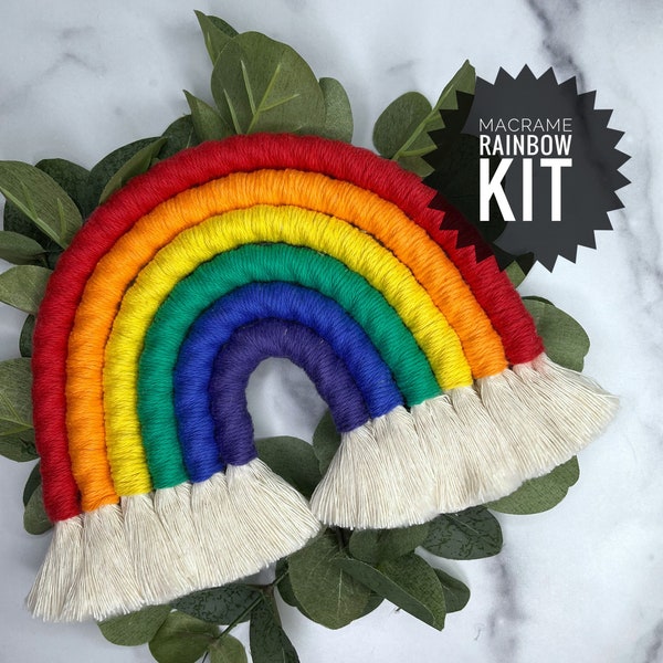 Macrame Rainbow Wall Hanging Kit - Etsy