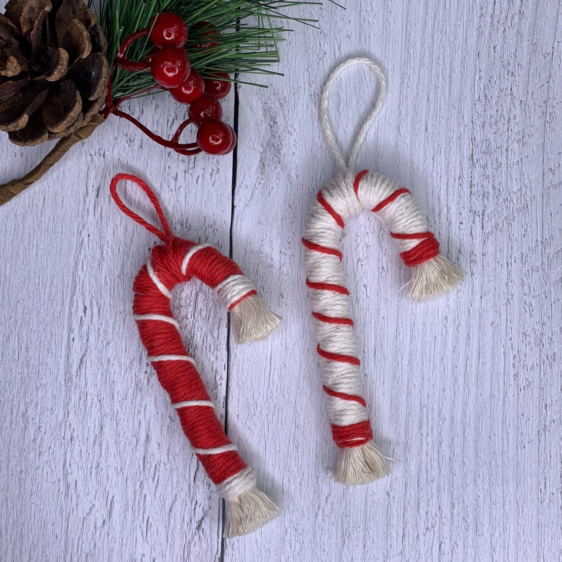 Macrame DIY Candy Cane Craft Kit Adult Craft Kit Christmas - Etsy