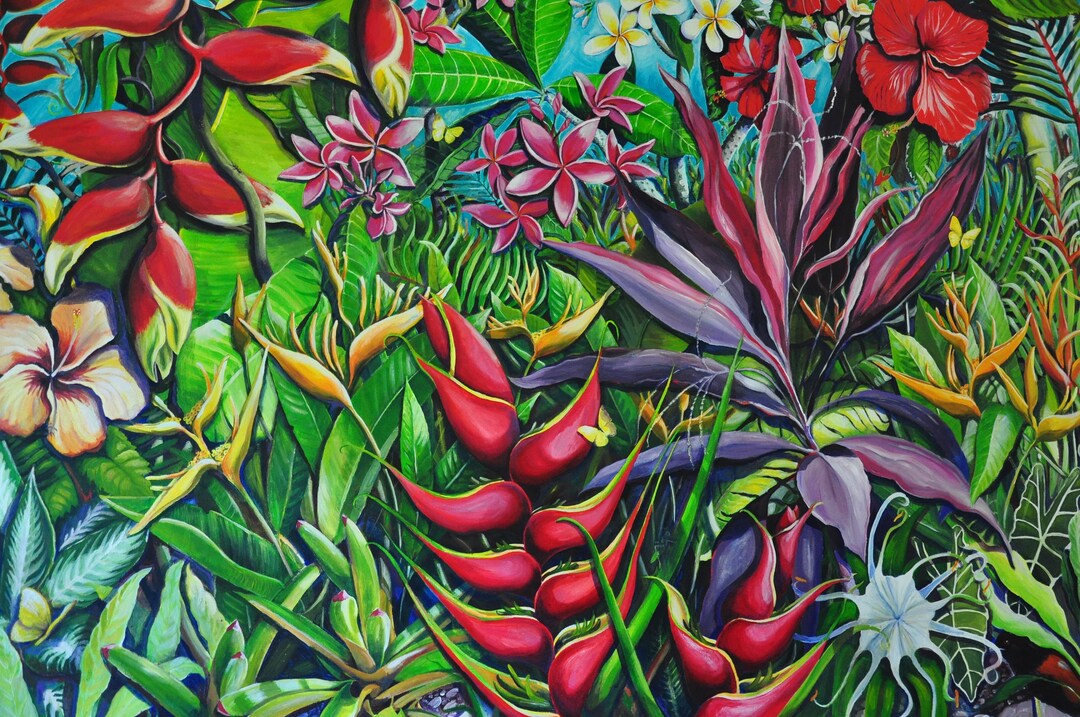 Nature Botanical Tropical Garden Trees Flowers Plants Jungle "the ...