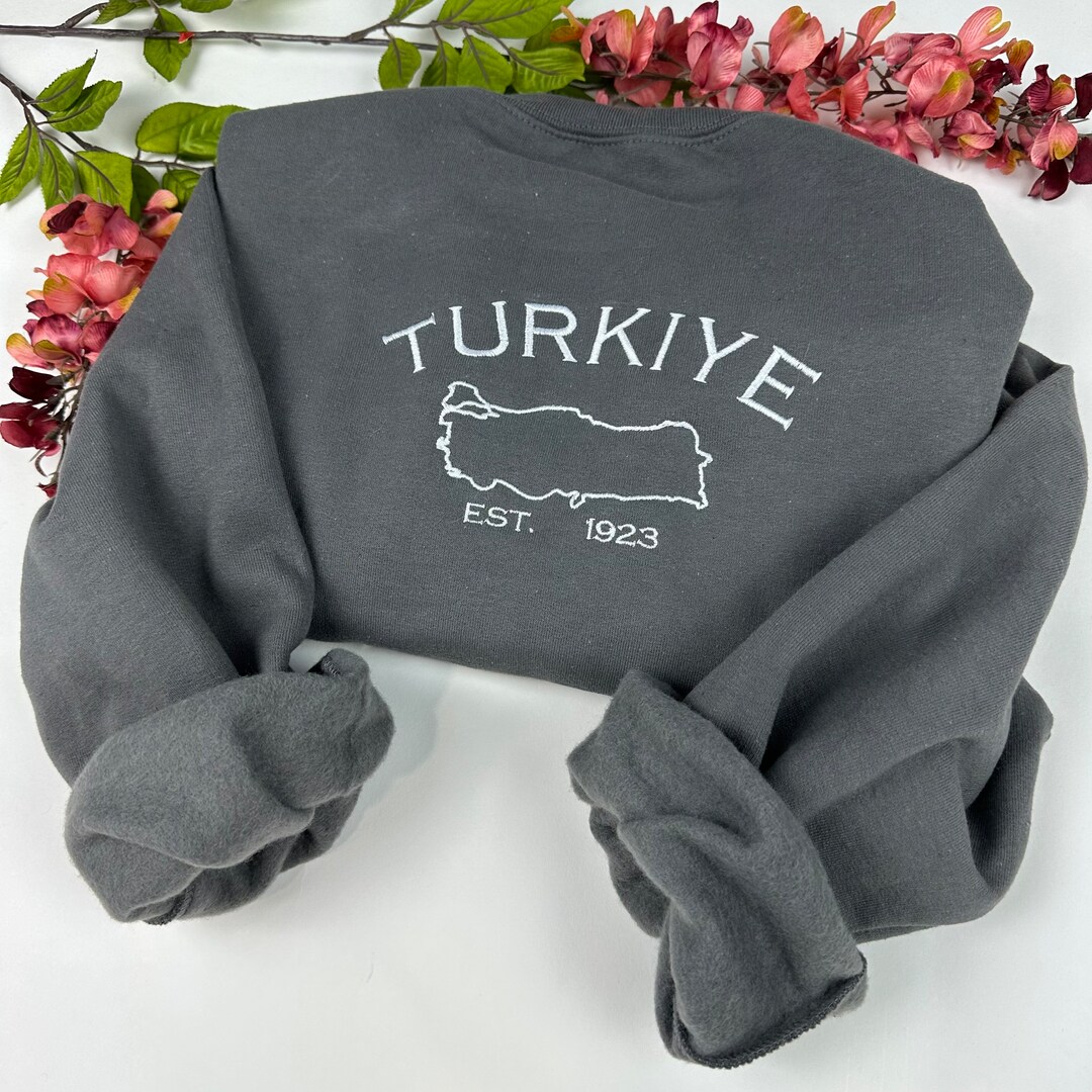 Turkey Embroidered Sweater -turkiey Shirt. Custom Your Map and Country ...