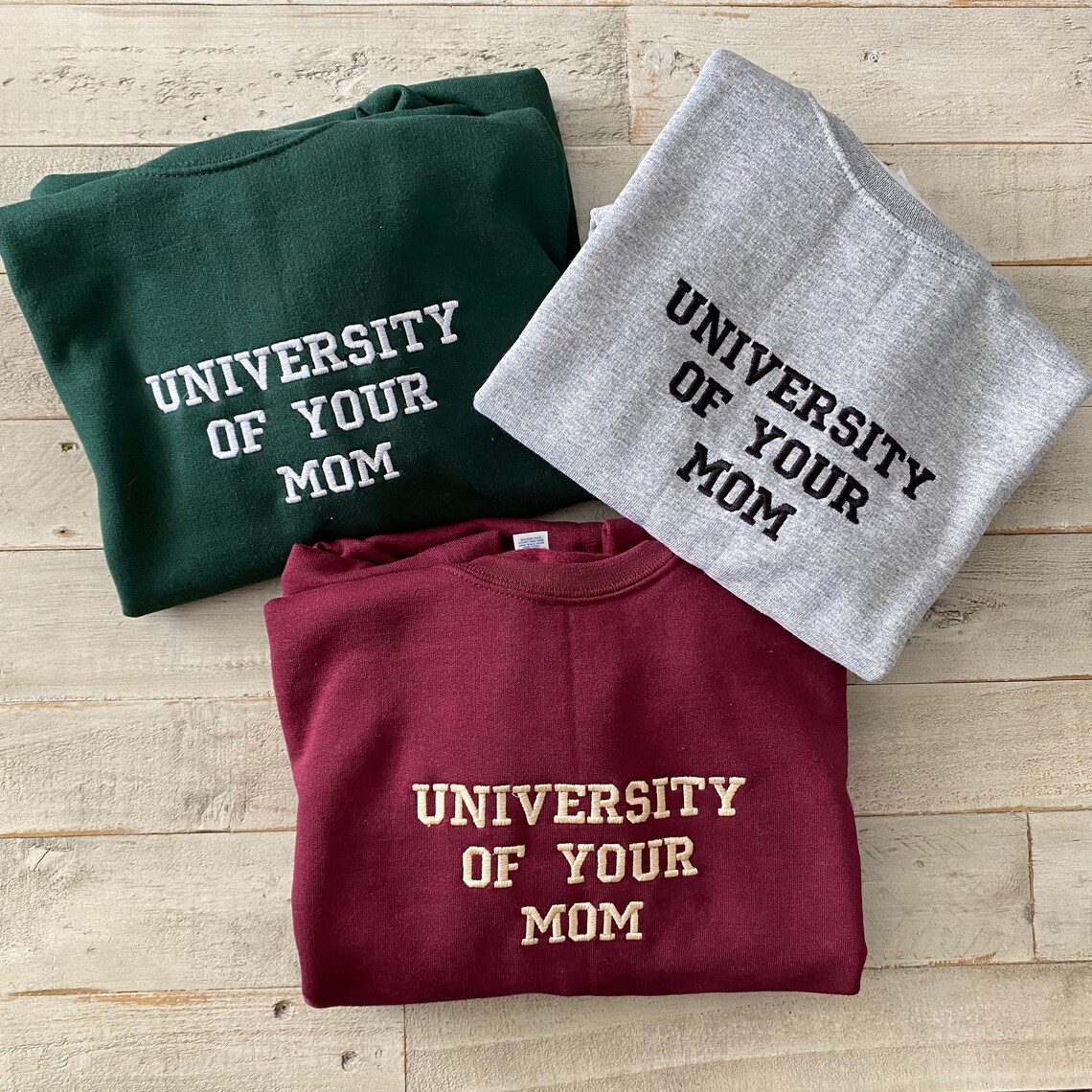 University of Your Mom Embroidered Sweatshirt Unisex - Etsy