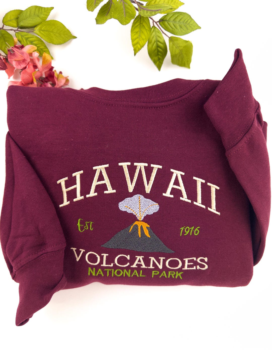 Hawaii Volcanoes National Park Sweatshirt - Embroidered - Etsy