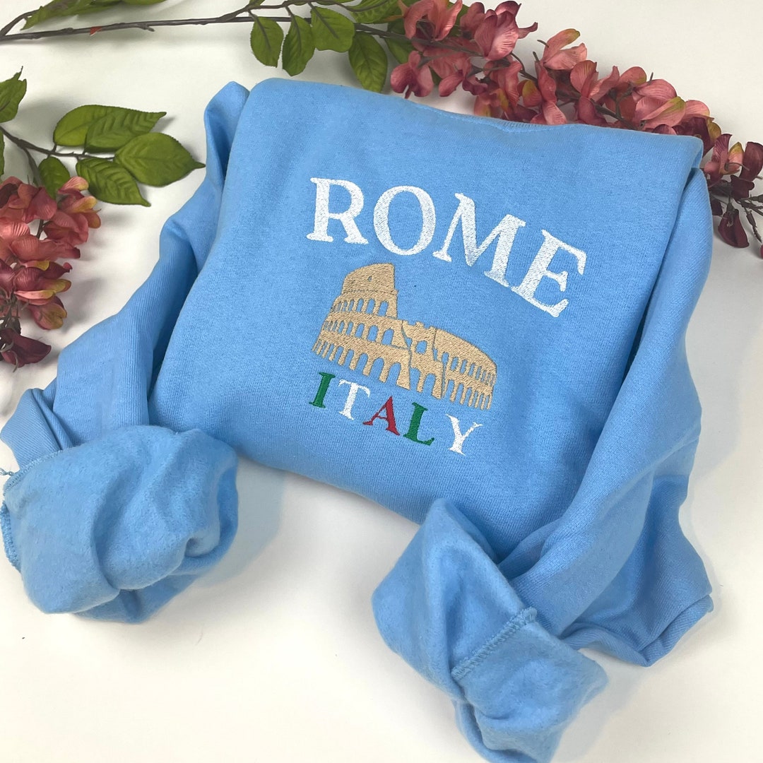 Rome Italy Embroidered Sweatshirt- Rome Travel Crewneck - More Colors ...