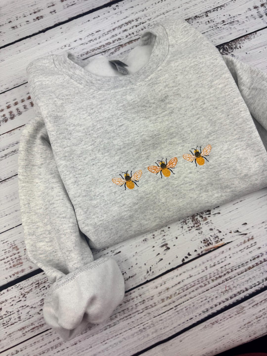 Embroidered Bumble Bee Crewneck: Trendy Graphic Sweatshirt - Etsy