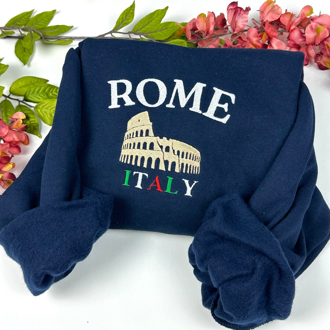 Rome Italy Embroidered Sweatshirt- Rome Travel Crewneck - More Colors ...