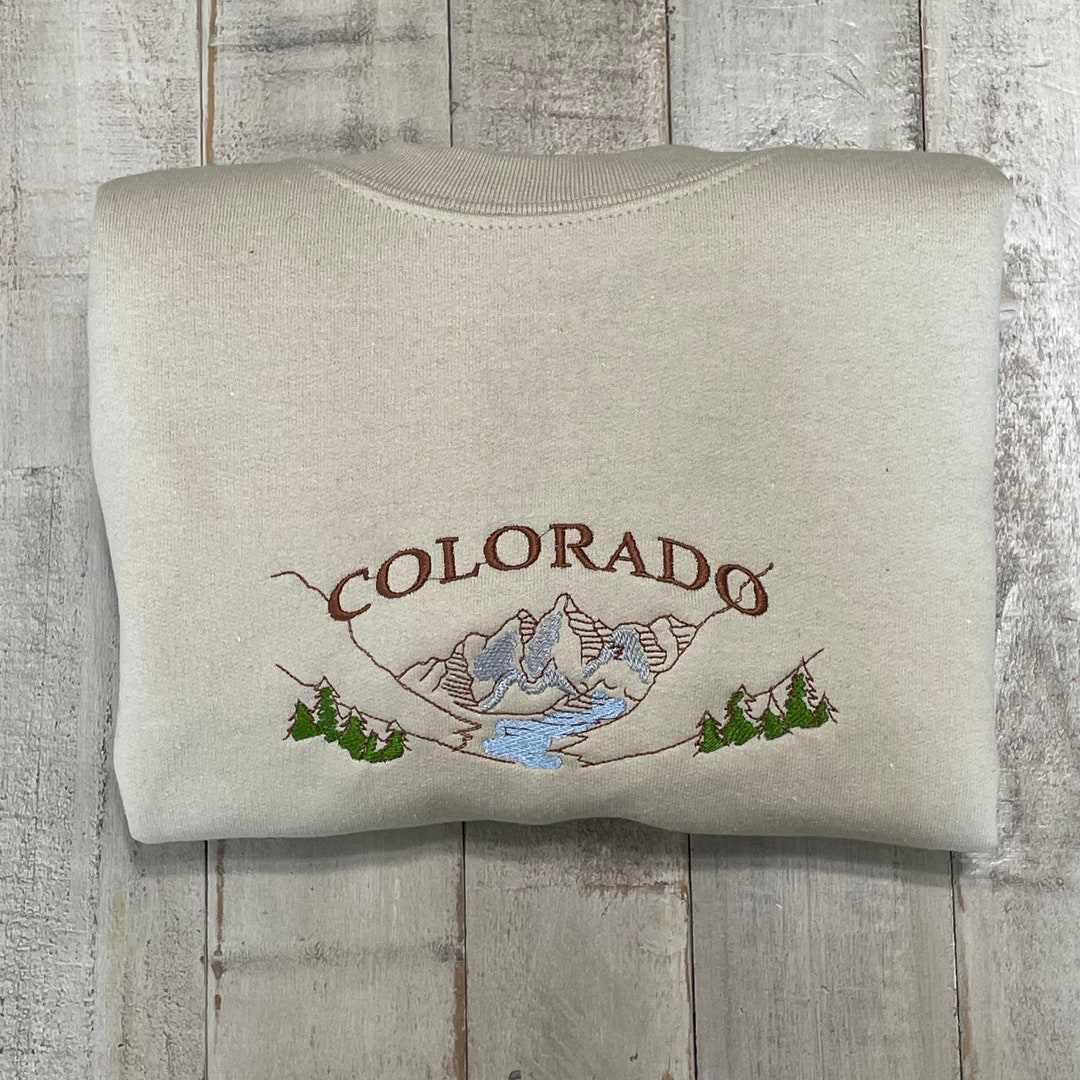 Colorado Embroidered Sweatshirt, Colorado Sweatshirt, Colorado Mountain ...