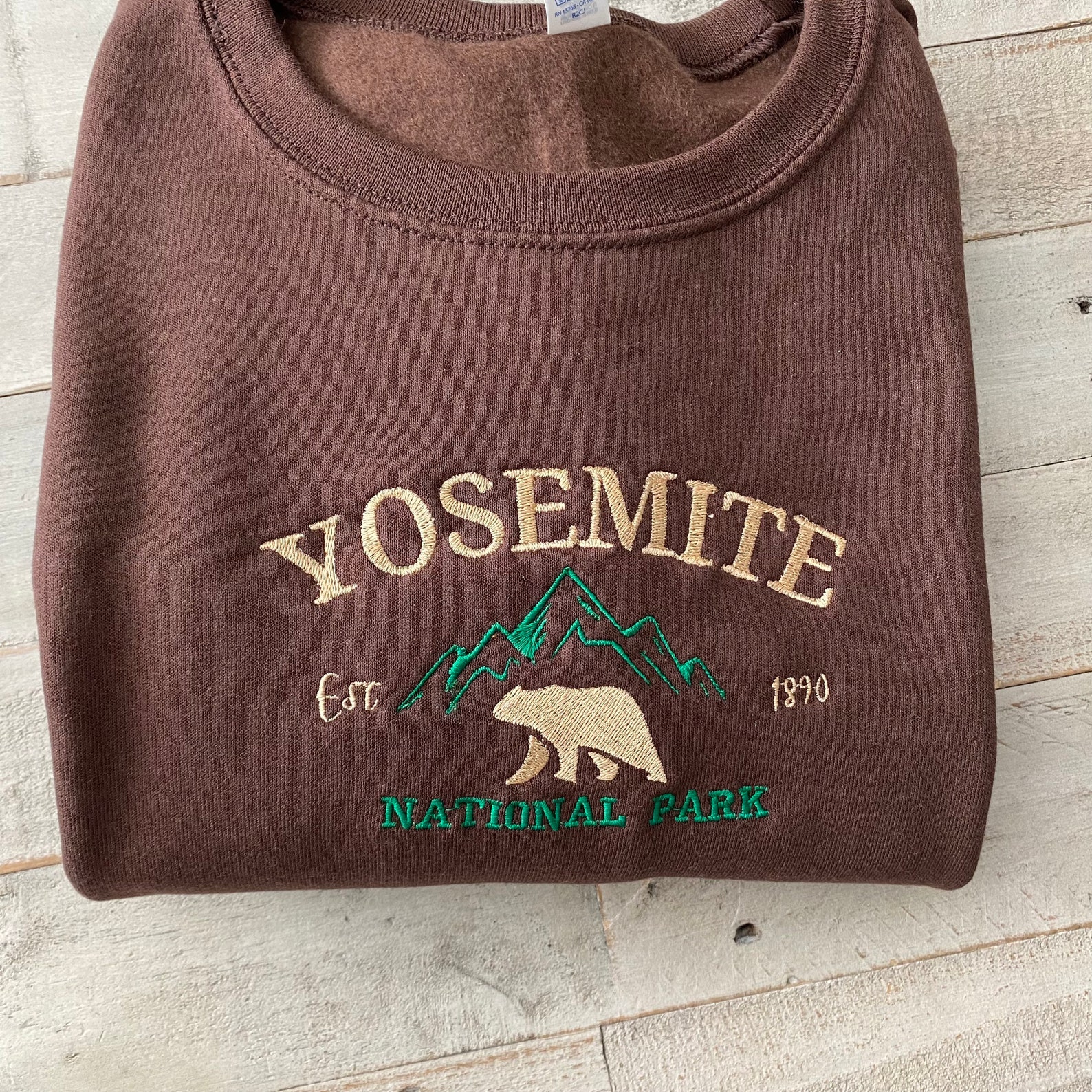 Yosemite National Park Embroidered Crewneck-embroidered Crewneck ...