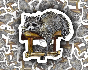 Trash Panda Cute Raccoon Stickers Die Cut Skateboard - Etsy