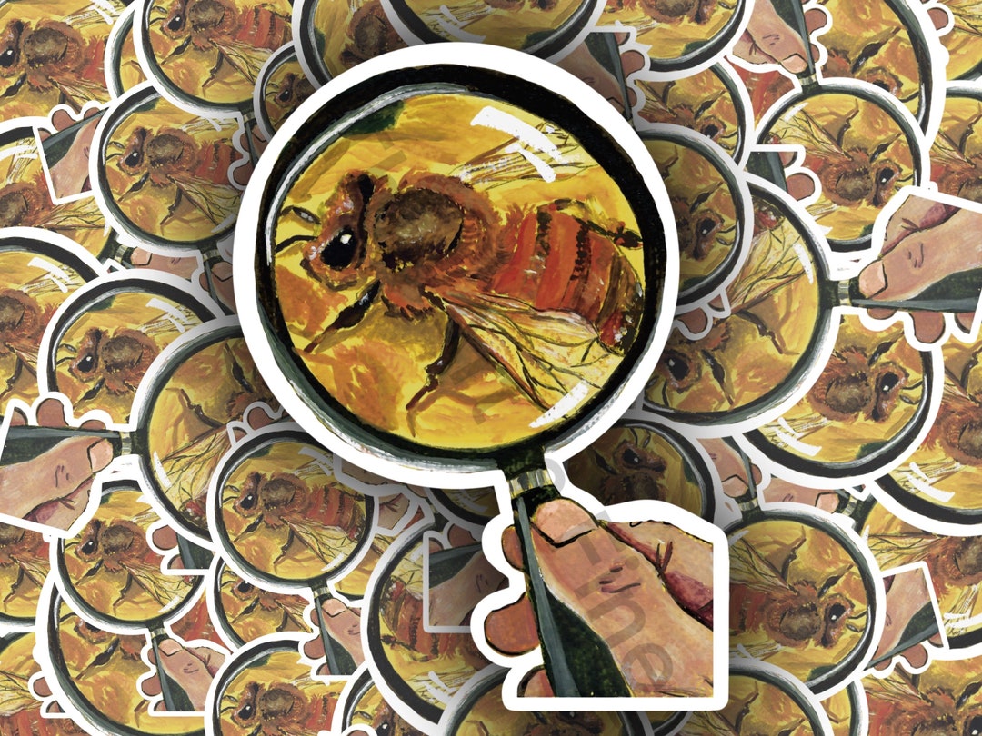 Bee Sticker, Honey Bee, Magnifying Glass, Yellow Stickers, Sunshine ...