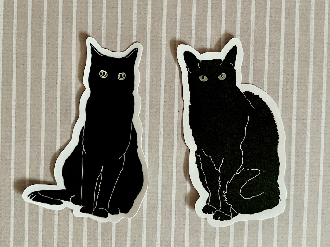 Black Cat Sticker, Black Cats, Cat Lover Gift, Superstitious, Cats, Fun ...