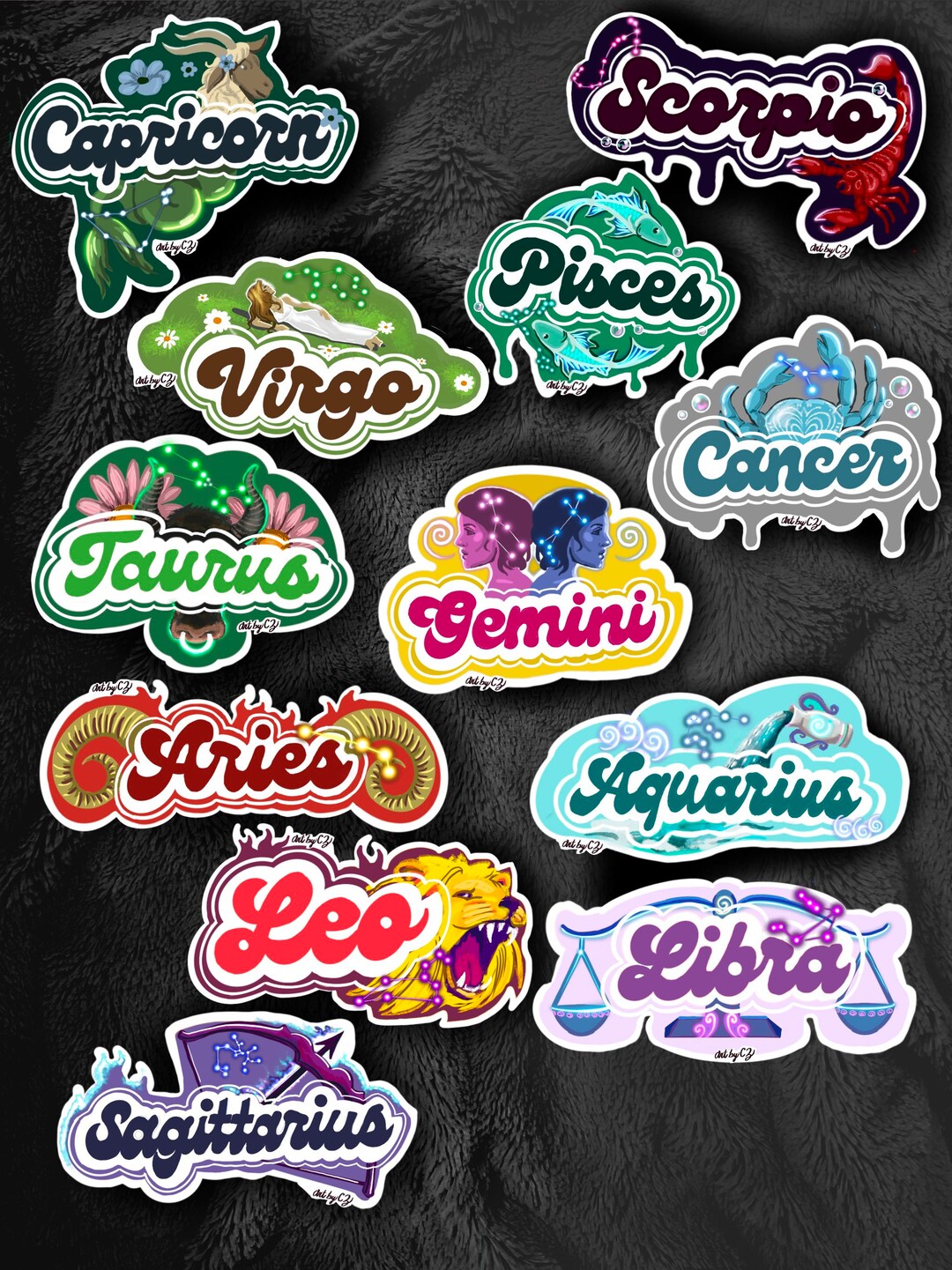 Zodiac Waterproof Stickers - Etsy