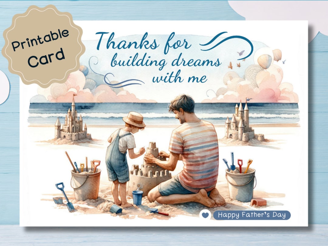 Printable Fathers Day Card Fathers Day Card Print at Home Digital Happy ...