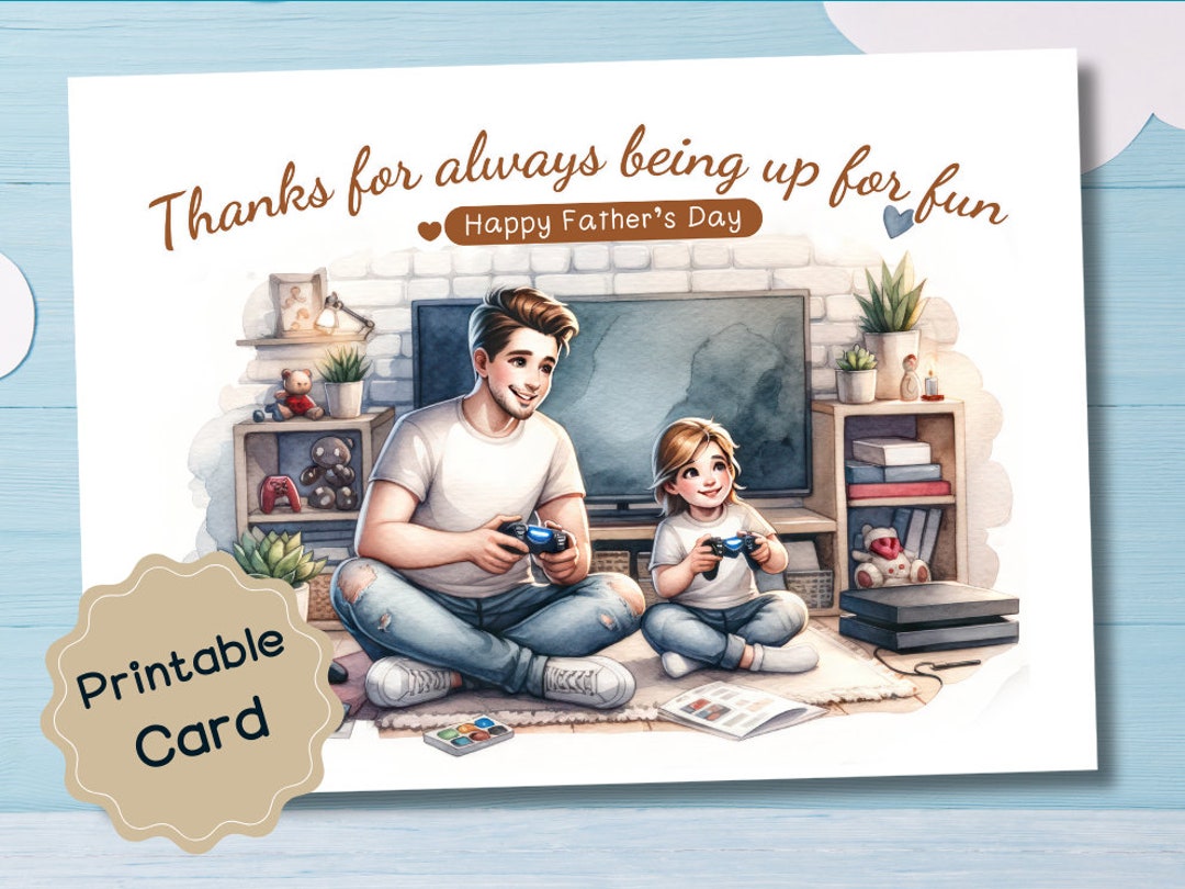 Printable Fathers Day Card Fathers Day Card Print at Home Digital Happy ...