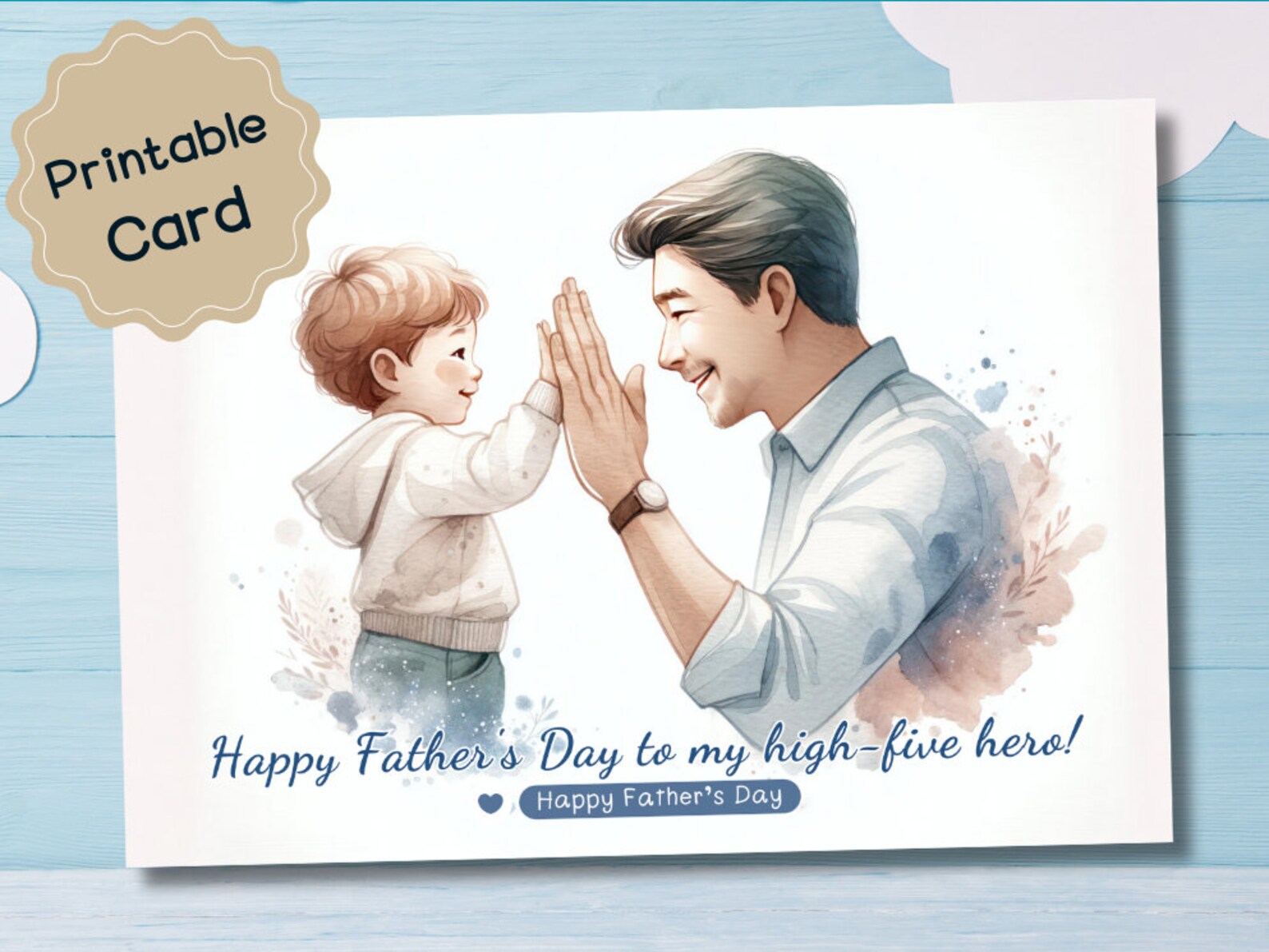 Printable Fathers Day Card Fathers Day Card Print at Home Digital Happy ...