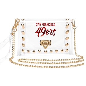49ers Clear Stadium Bag – [crossbody Gold Chain With Studded Detail ...