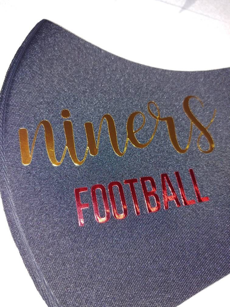 Niners Football Cursive Face Mask | Etsy