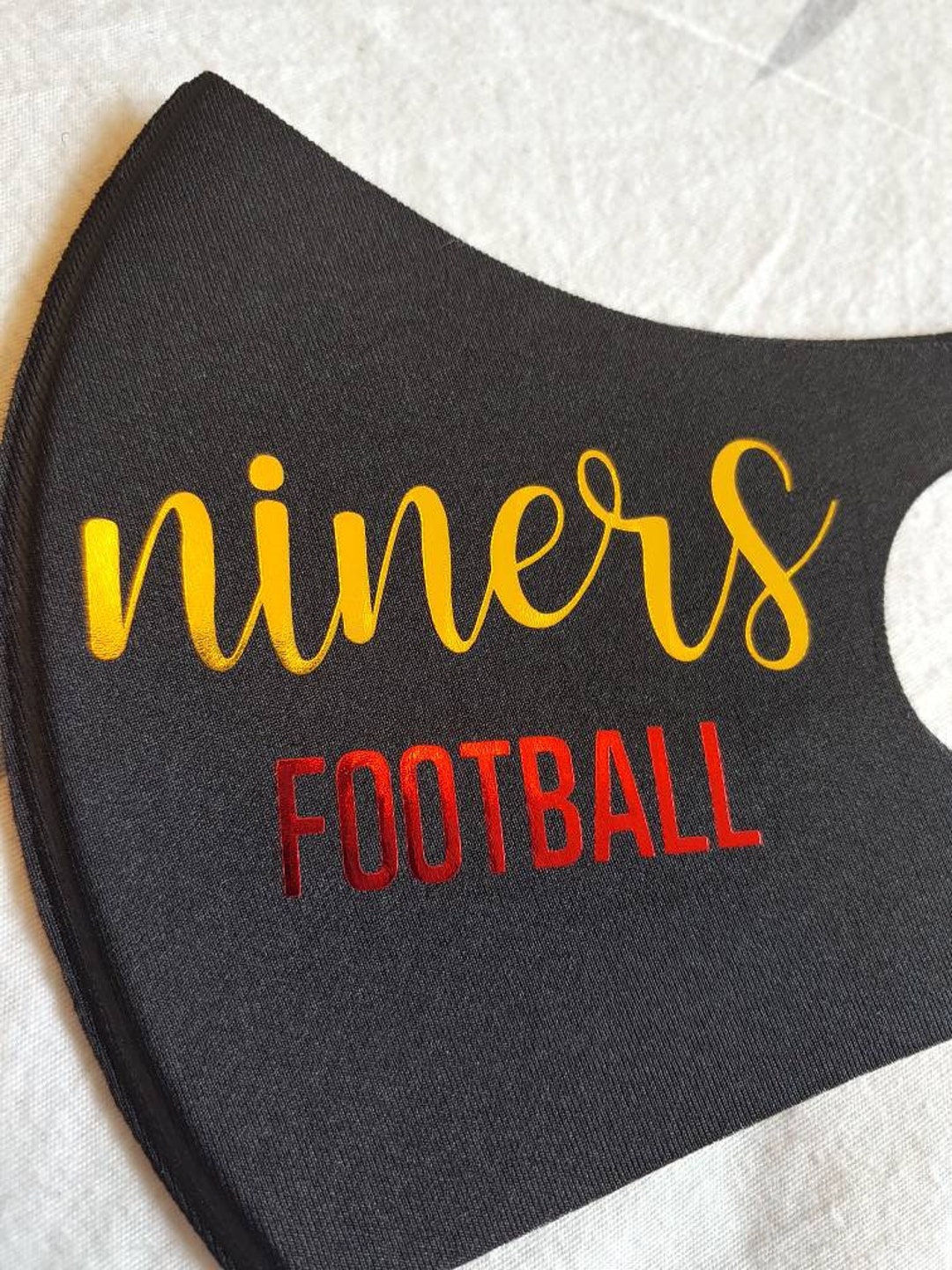 Niners Football Cursive Face Mask - Etsy.de
