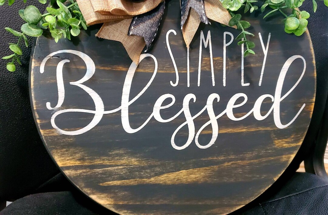 Wood Round Sign Front Door Decor Welcome Door Hanger Door Wreath Home ...