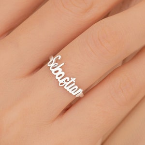 Custom Silver Name Ring, Handwrite Name Ring, Personalized Name Ring ...