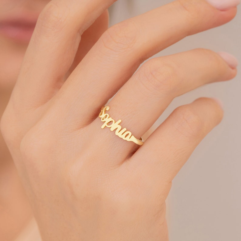 Custom Silver Name Ring, Handwrite Name Ring, Personalized Name Ring ...