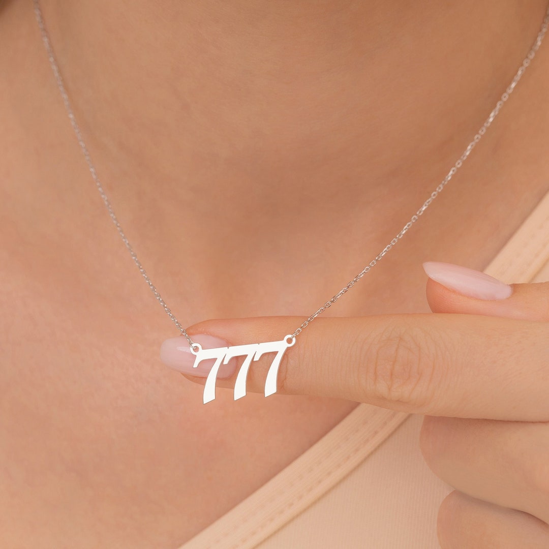 Gold Angel Number Necklace, Custom Number Necklace, Spiritual Gift ...