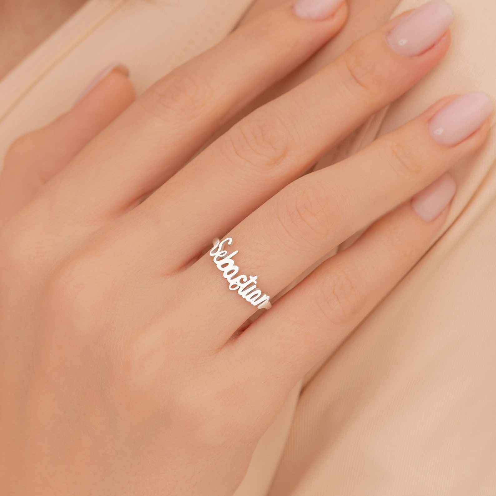 Custom Silver Name Ring, Handwrite Name Ring, Personalized Name Ring ...