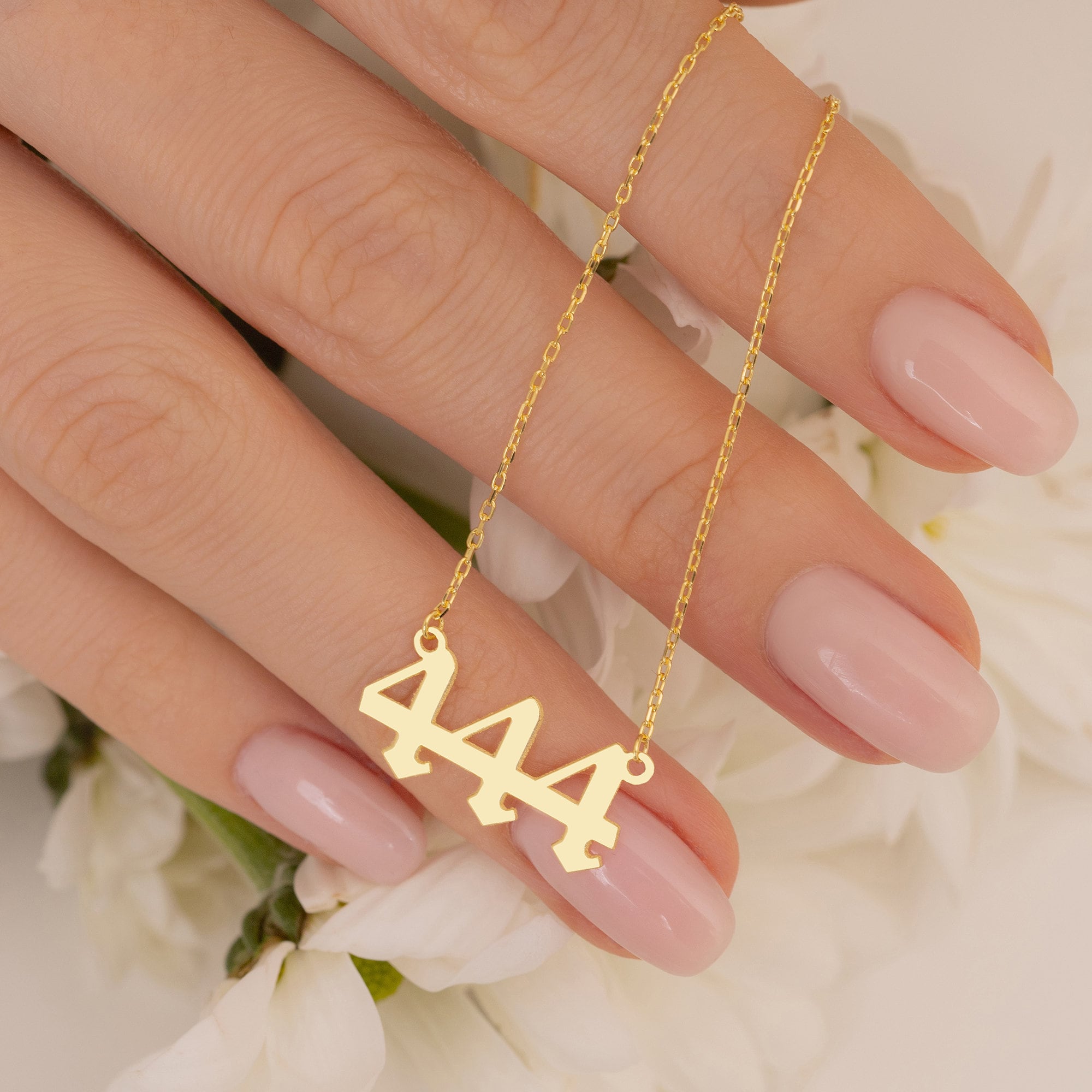 Gold Angel Number Necklace, Custom Number Necklace, Spiritual Gift ...