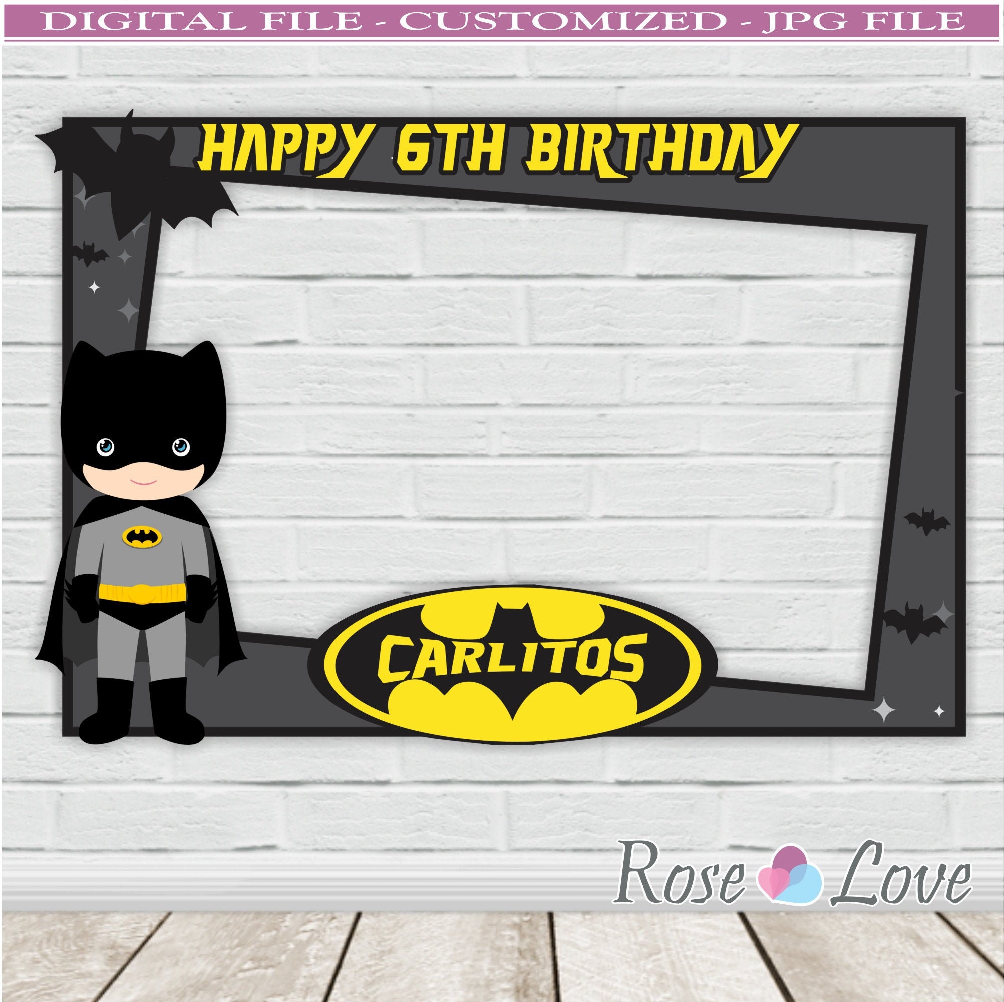 Printable Batman Photo Booth frame Batman Party props | Etsy