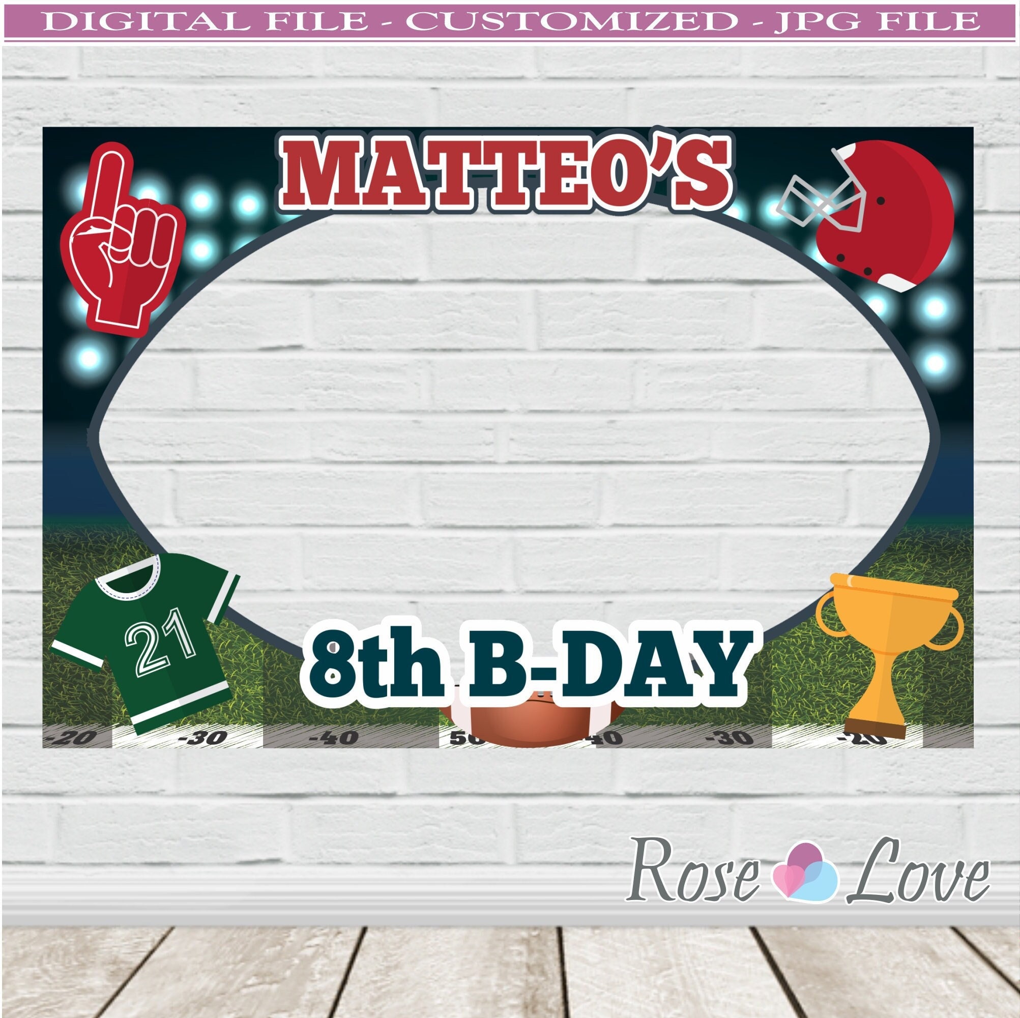 Party Supplies Paper & Party Supplies Football Birthday Selfie Frame ...
