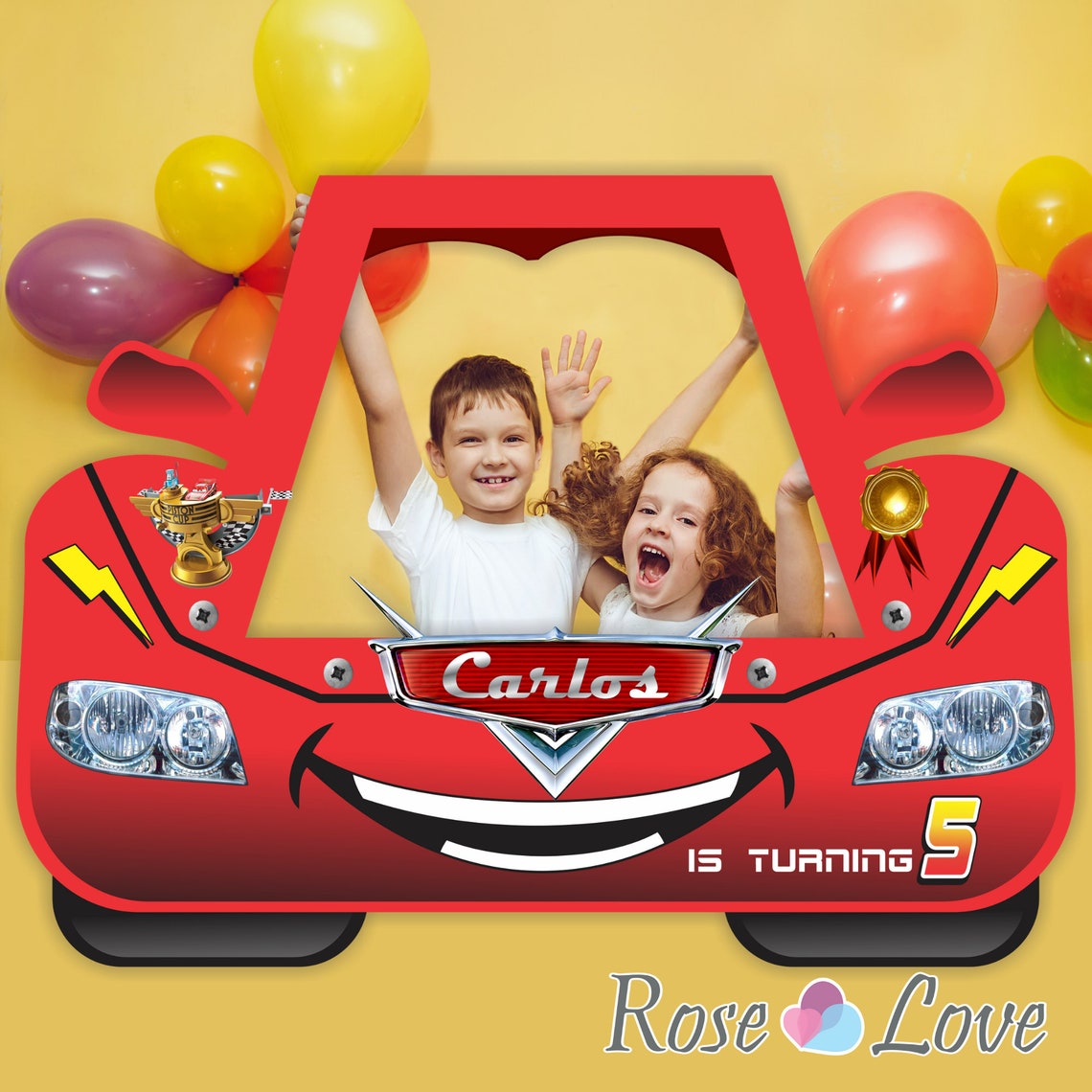 Car Photo Booth frame Cars party prop Birthday Backdrop | Etsy