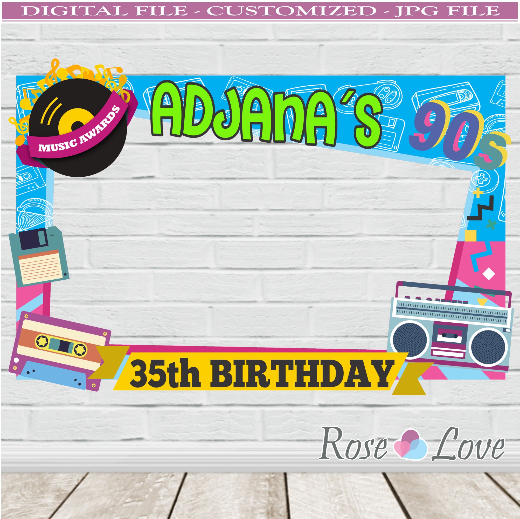 90's Photo Booth frame 90s Birthday party Photobooth | Etsy