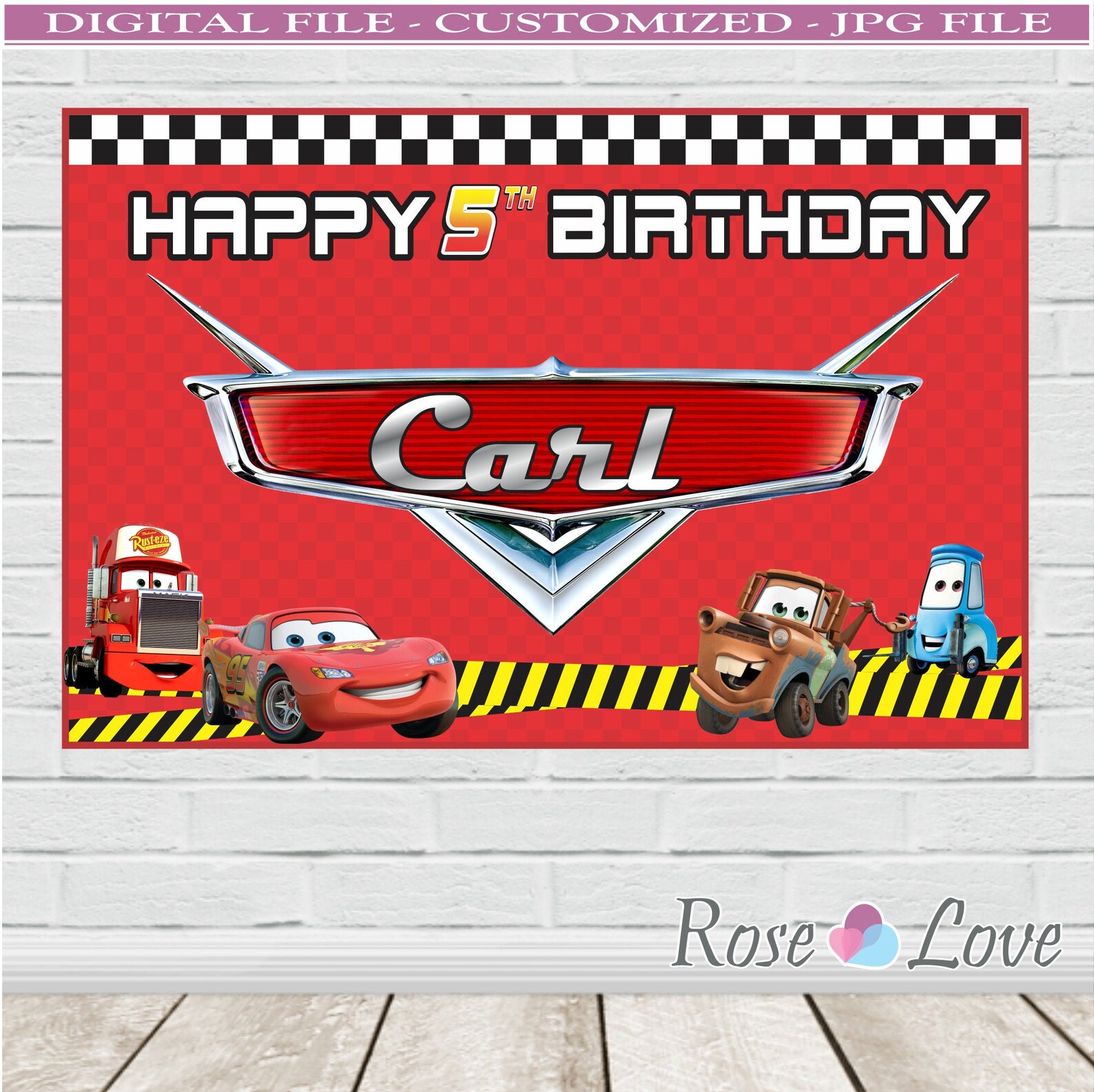 Printable Disney Cars Backdrop / Cars Banner / Digital File - Etsy