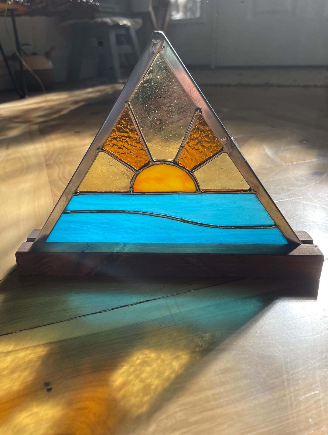 Mountain Stained Glass Landscape Glass Art Sun Catcher - Etsy