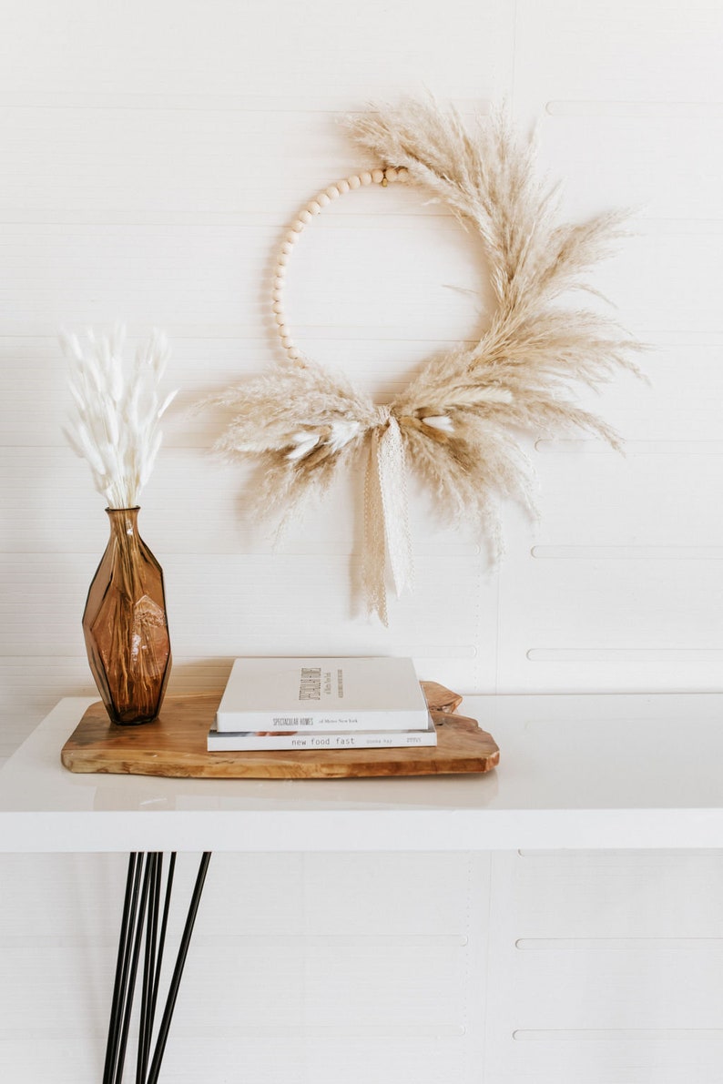 Boho Wreath, Dried Pampas Grass Wreath, All Year Round Wreath ...