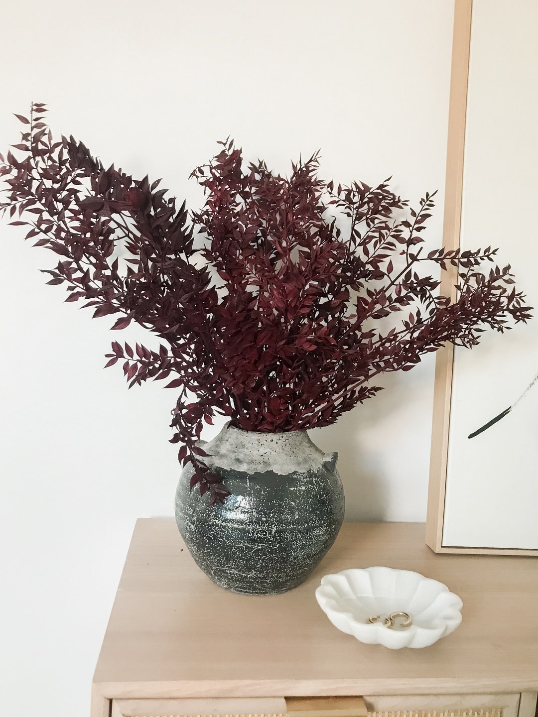 Burgundy Ruscus, Preserved (dried Flowers), Floral Supplies, Flowers ...