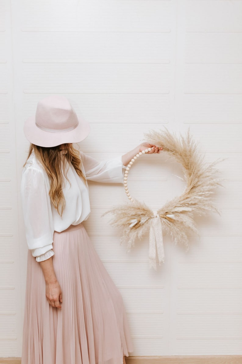 Boho Wreath, Dried Pampas Grass Wreath, All Year Round Wreath ...