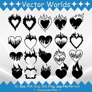 Fire Heart Svg, Fire Hearts Svg, Heart Svg, Fire, Heart, SVG, Ai, Pdf ...