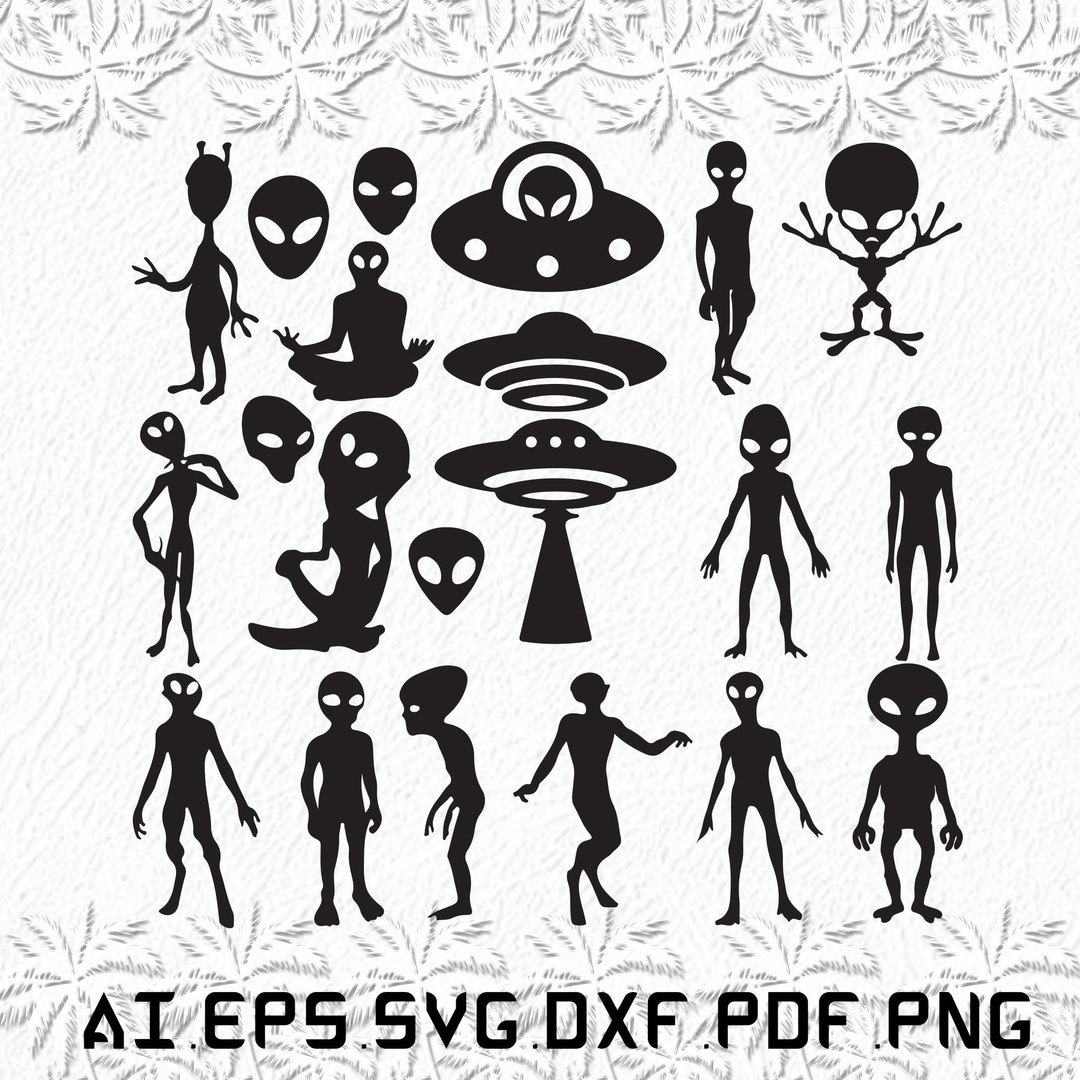 Alien Svg Aliens Svg Sci Fi Svg Ufo Cute Svg Ai Pdf Eps Svg Dxf Png Etsy
