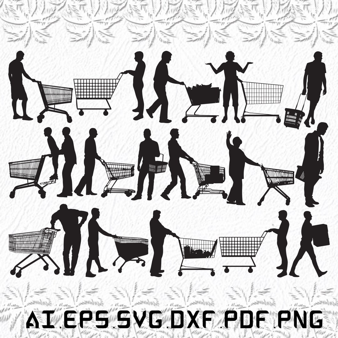 Man Shopping Cart Svg, Man Shopping Carts Svg, Man Svg, Shopping Cart ...