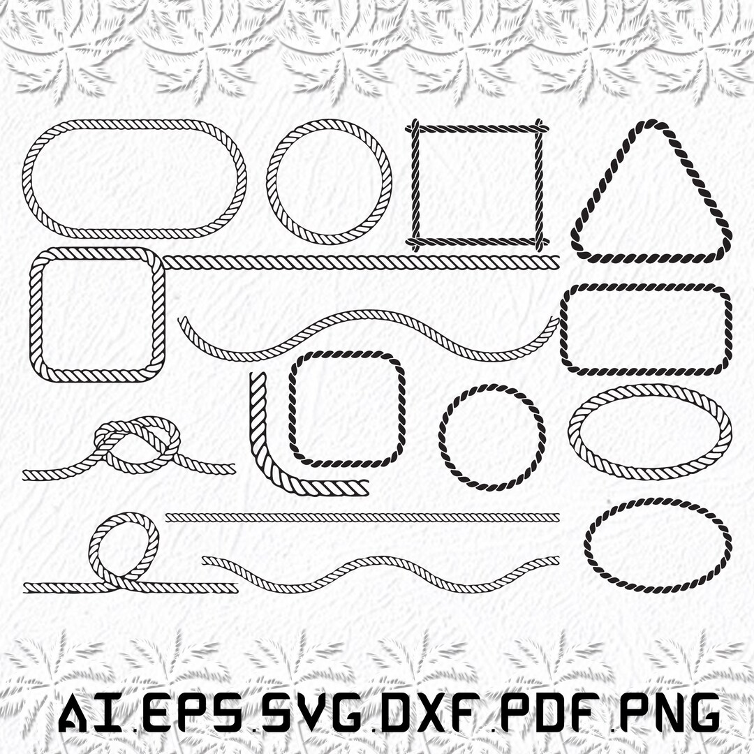 Rope Frame Svg, Rope Frames Svg, Rope Svg, Frame, Ropes, SVG, Ai, Pdf ...