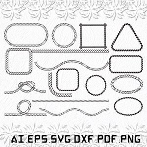 Rope Frame Svg, Rope Frames Svg, Rope Svg, Frame, Ropes, SVG, Ai, Pdf ...