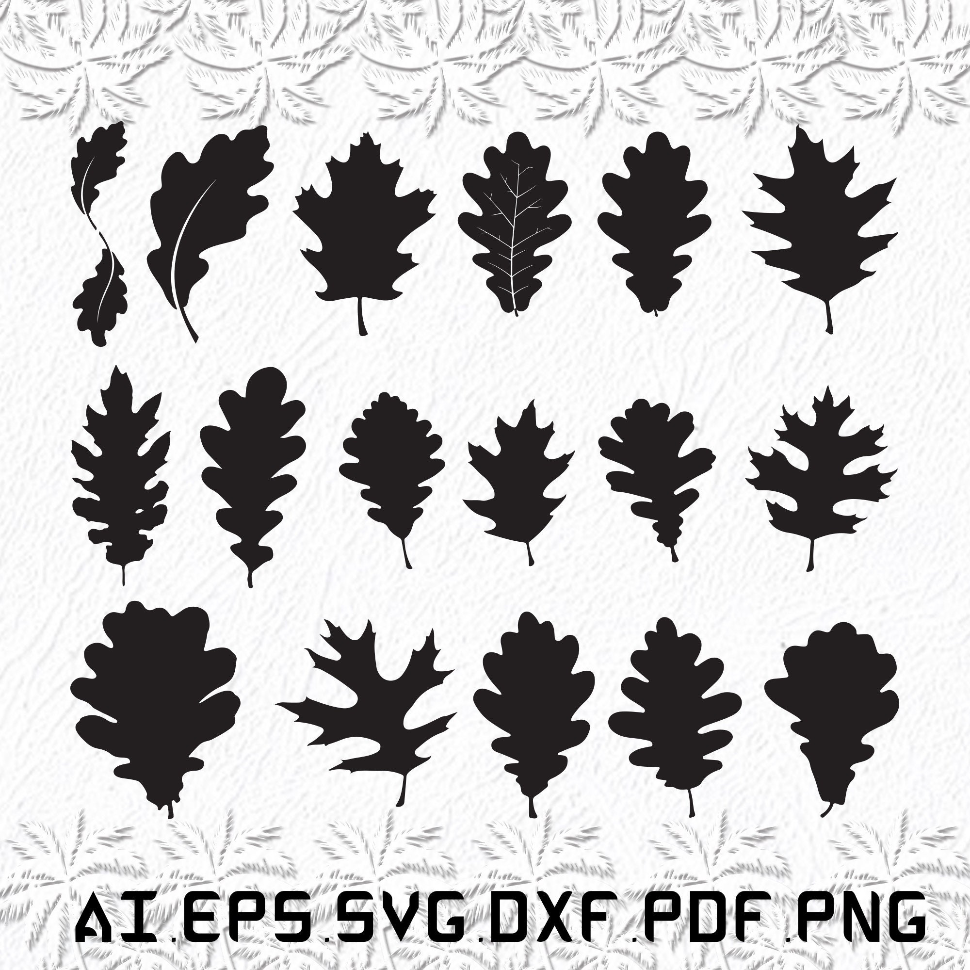 Oak Leaves Svg Leavess Svg Oak Svg Leaf Tree Svg Ai Etsy Uk