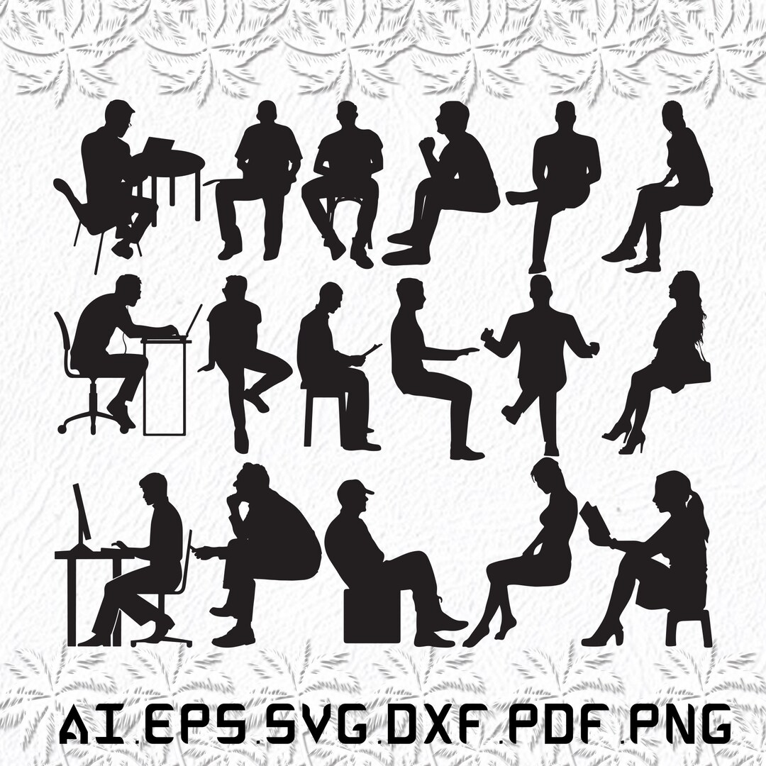 Sitting People Svg, Sitting Svg, People Svg, Women, Men, SVG, Ai, Pdf ...